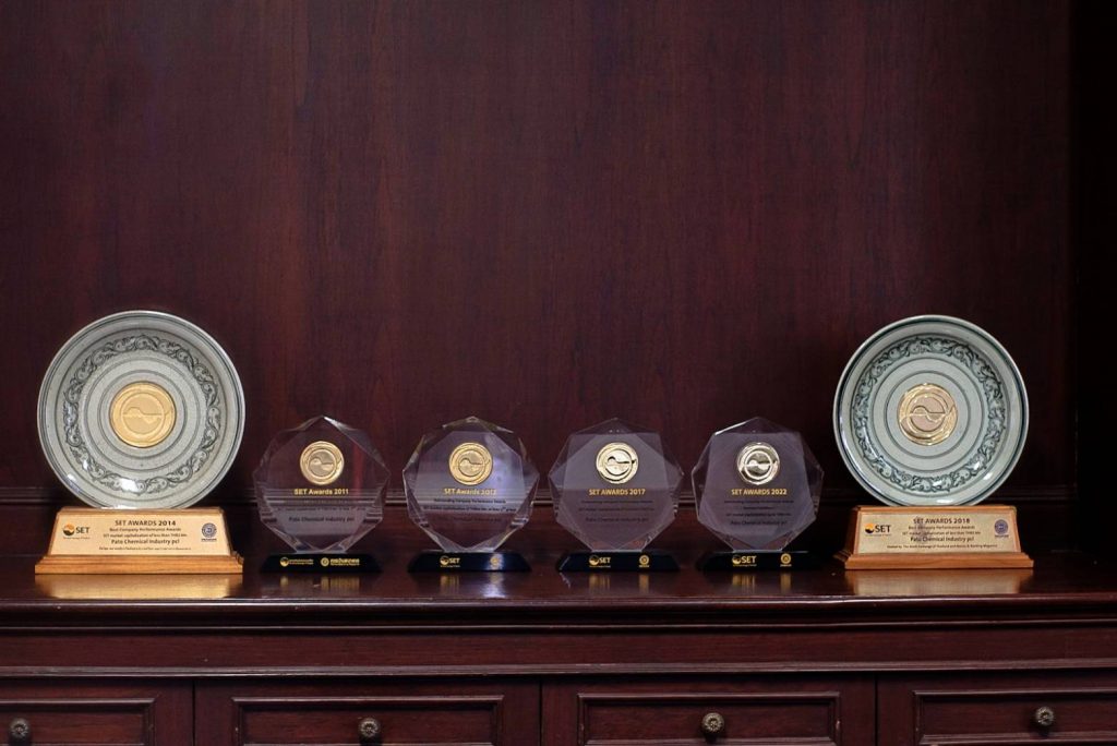 รางวัลแห่งความสำเร็จ - บริษัท พาโตเคมีอุตสาหกรรม จำกัด (มหาชน)